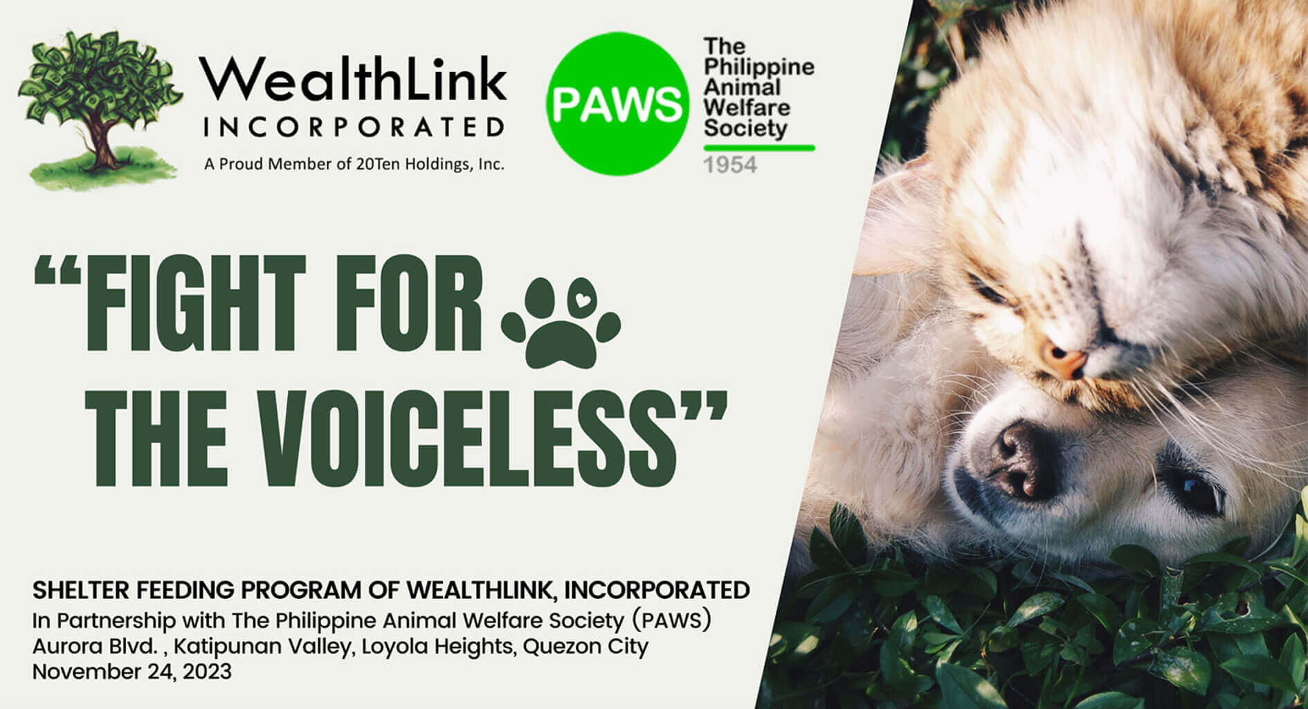 Fight for the Voiceless: WealthLink's Feeding Program with PAWS - Wealthlink Inc.
